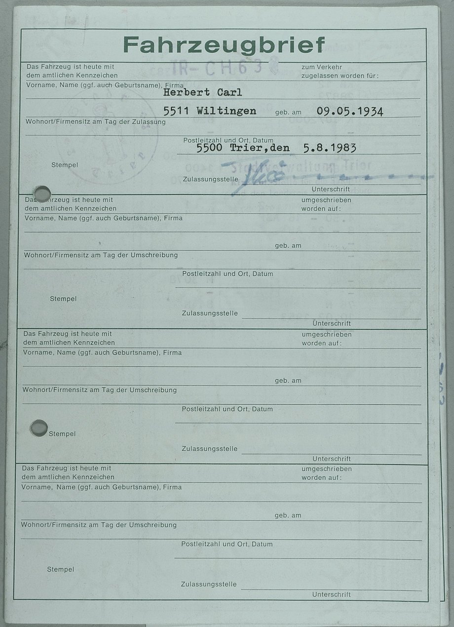 Kramer Traktor - Fahrzeugbrief: TR - Ajapaik