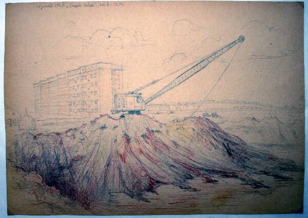 Silicon drawing. Emajõe luhal. 1967. – Kamdron, Hilda - Ajapaik