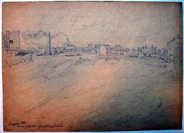 Silicon drawing. Tartu city view, – Kamdron, Hilda - Ajapaik