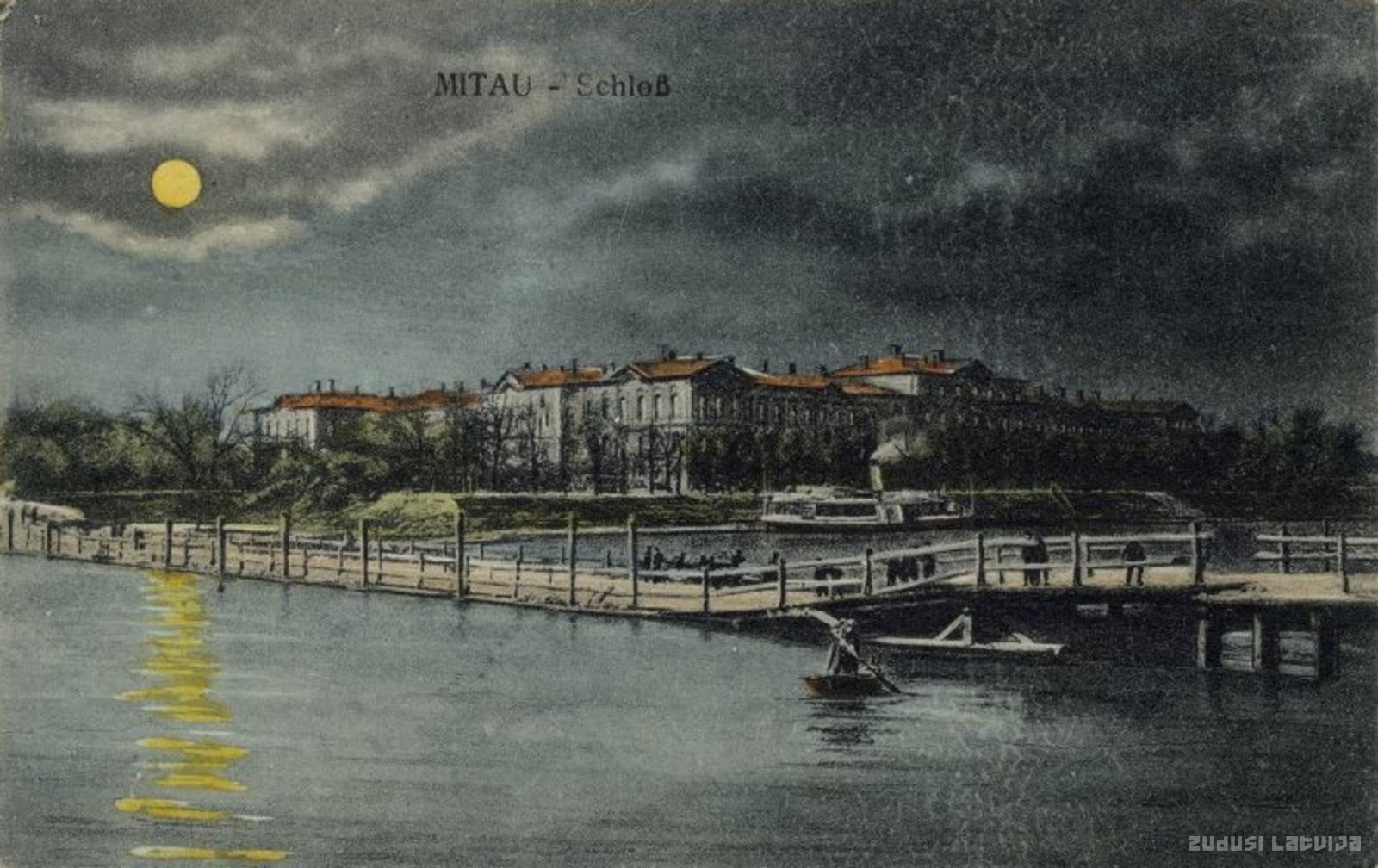 Jelgava Castle at night, Mitau - Ajapaik