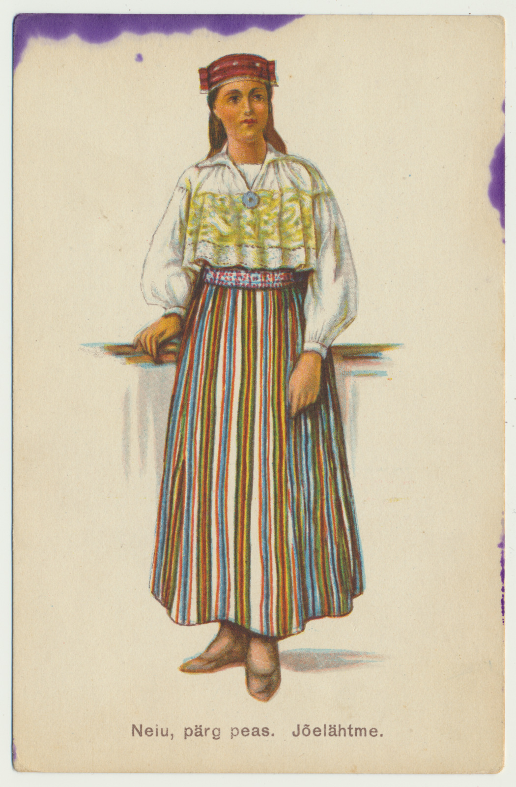 värviline trükipostkaart, rahvariided, Jõelähtme, - Ajapaik