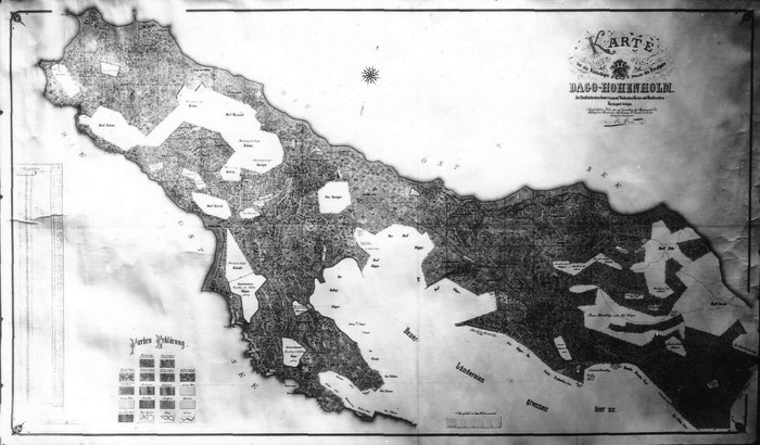 Klaasnegatiiv. Maakaart Dago-Hohenholm - Ajapaik