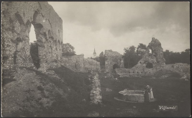 fotopostkaart, Viljandi, Kaevumägi, Suurmüür, kaev - Ajapaik