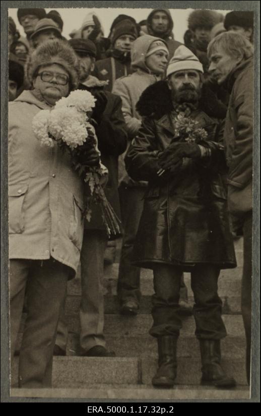 Rahvarinde meeleavaldus Linnahalli juures. - Ajapaik