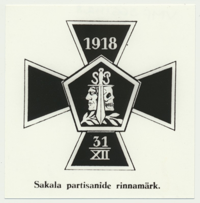 fotokoopia, Sakala Partisanide Pataljon, rinnamärk - Ajapaik